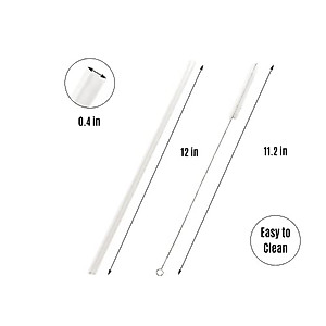 Clear Replacement Straws for Stanley Quencher H.20 Tumbler, Clear Replacement Straws for Simple Modern Tumbler, 6 Pack Reusable Straws with Cleaning Brush, Compatible with 40oz/30oz Tumbler