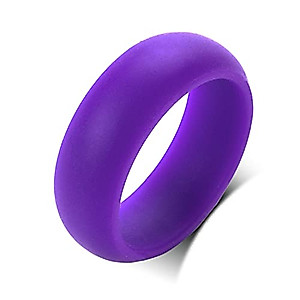 YUNGELX Sun Moon Best Friend Ring Silicone Couple Matching Ring Set for Him Her 8MM Black Breathable Silicone Rubber Dome Rings Comfort Fit Wedding Band for Girlfriend Boyfriend,Size 7 + Size 9