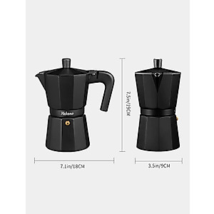 Yabano Stovetop Espresso Maker, 6 Cups Moka Coffee Pot Italian Espresso for Gas or Electric Ceramic Stovetop, Italian Coffee maker for Cappuccino or Latte