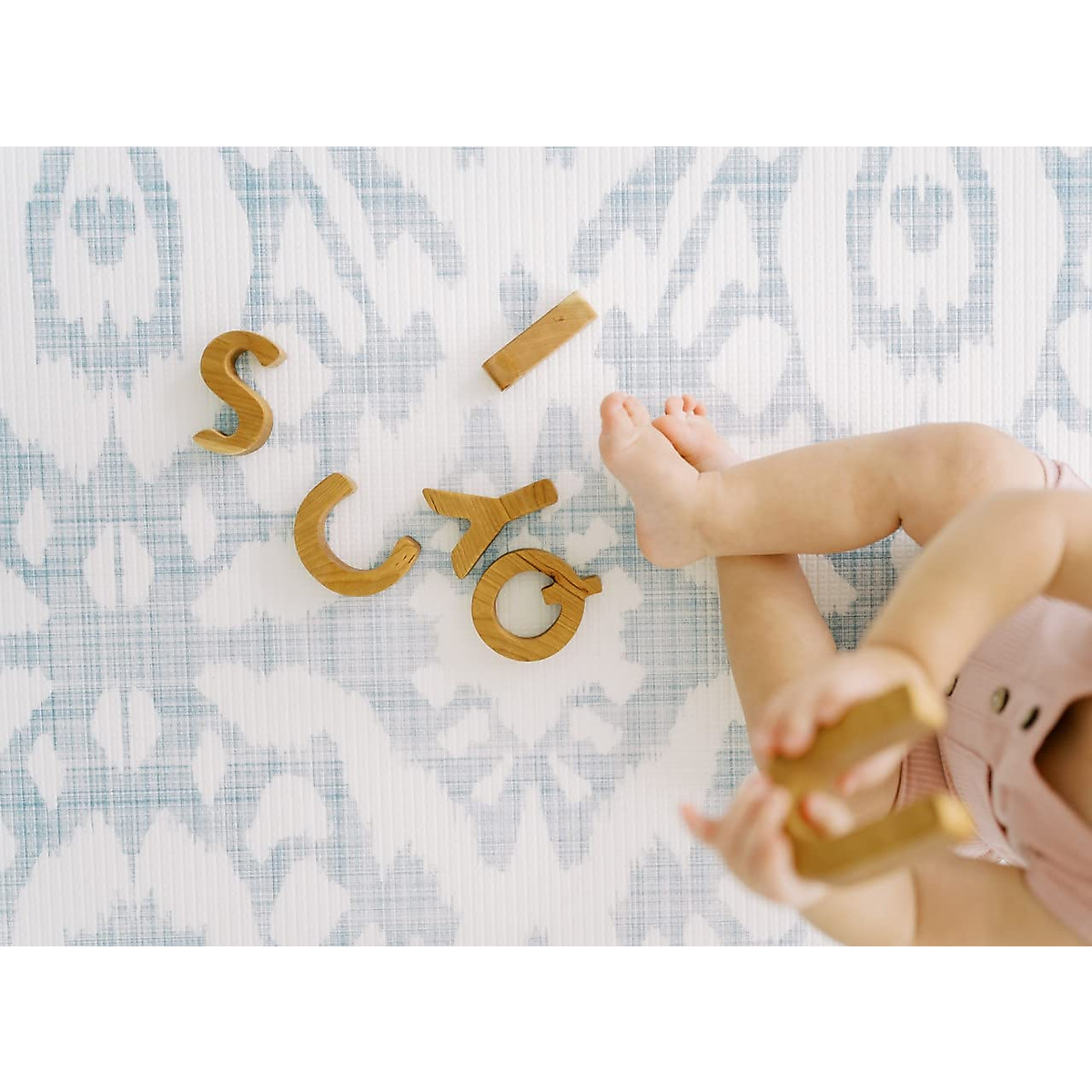 Baby Play Mat | Reversible Foam Mats | Soft for Play Time, Tummy Time, Crawling | Toddler, Kids Play Mat | Exercise Mat, Yoga Mat | Non-Toxic, Waterproof, Easy-to-Clean | 6.5ft x 4.5ft (Rainwash Blue)