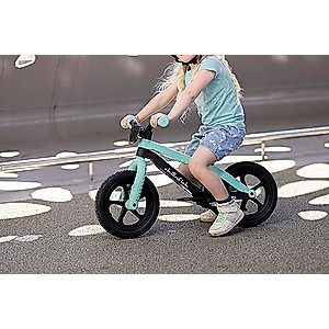 Chillafish Bmxie² Lightweight Balance Bike with Integrated Footrest and Footbrake for Kids Ages 2 to 5 Years, 12-inch Airless Rubberskin Tires, Adjustable Seat Without Tools, Minth