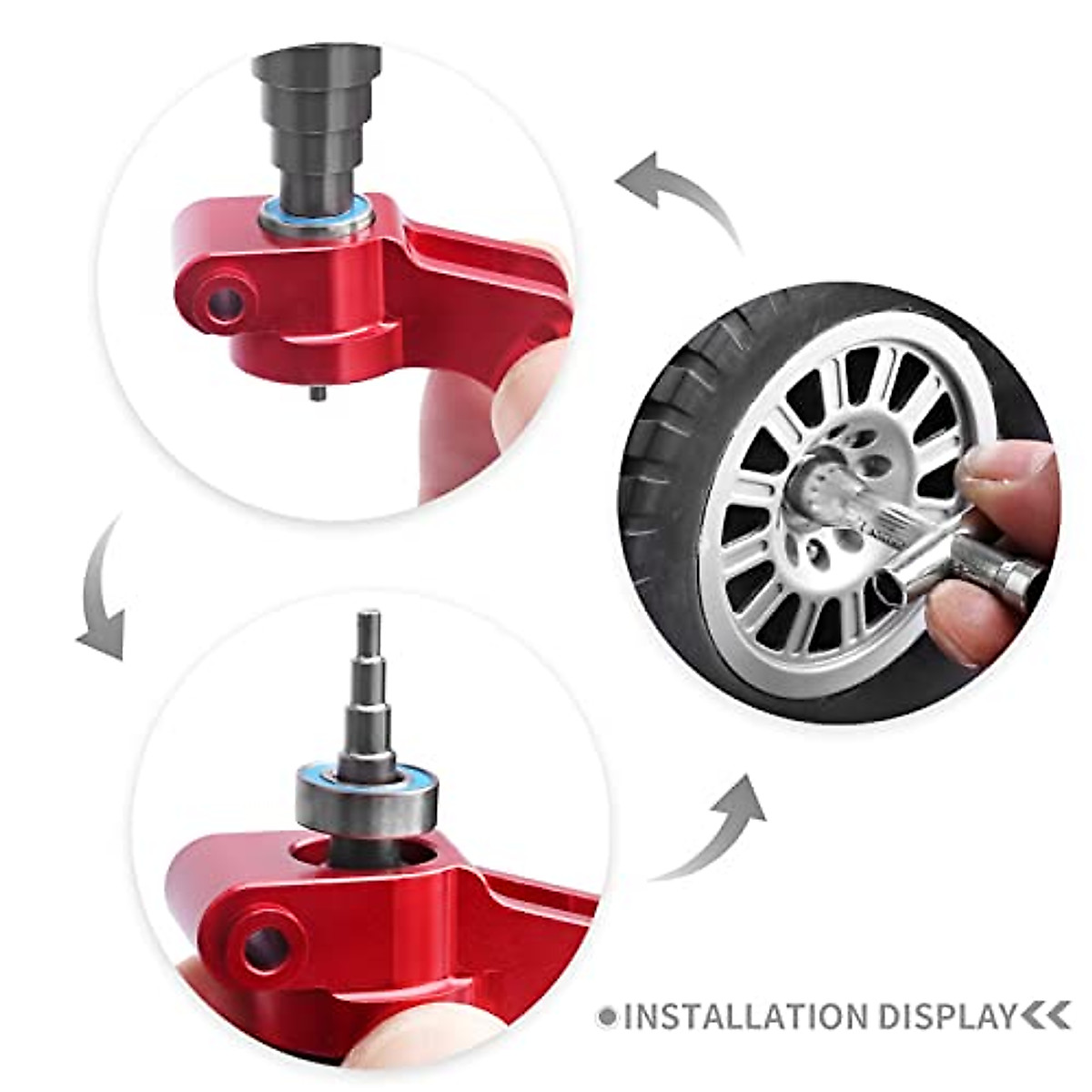 Hobbypark RC Bearing Driver Bearing Puller Removal Tool Bearing Press and Small Sleeve Hex Socket Wheel Wrench for RC Car Roller Skates Skateboards