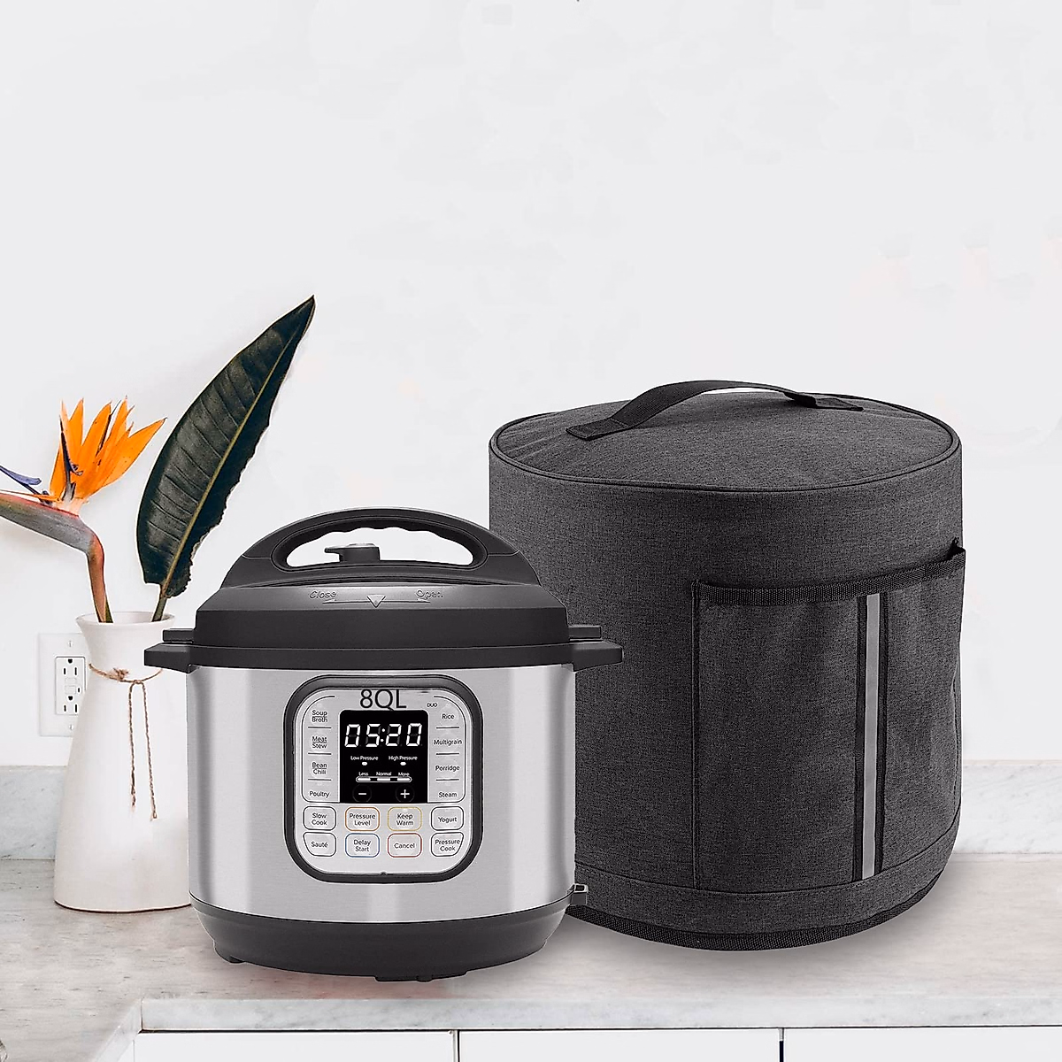 Kingshion Electric Pressure Cooker Cover Compatible with Electric Pressure Cooker,Slow Cooker Dustproof Cover for Most 8-Quart Slow Cookers and 8-Quart Electric Pressure Cookers (Dark Grey)