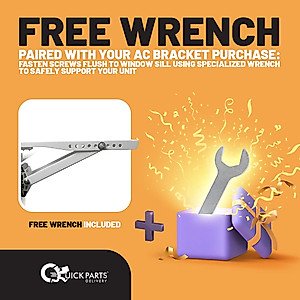 Quick Parts Delivery AC160 Window AC Support Bracket , Strong English Screws-Adjustable Support Extender & Level Indicator, Easy Installation- Air Conditioner Window Bracket Mount Holds 160lbs (Large)