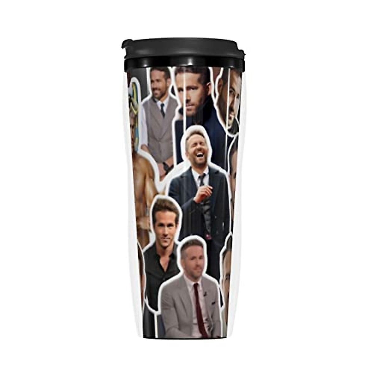 KIANSLA Ryan Reynolds Collage Coffee Cup Stainless Steel Cup With Leak-Proof Lid For Hot And Cold Drinks Insulated Travel Mugs, Is A Gift For A Good Friend 12oz
