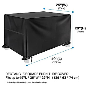 Patio Furniture Cover Waterproof Outdoor Table Chair Set Covers Outside Anti-Fading, UV Resistant Couch Storage Cover Black - 49 x 25 x 29 Inch