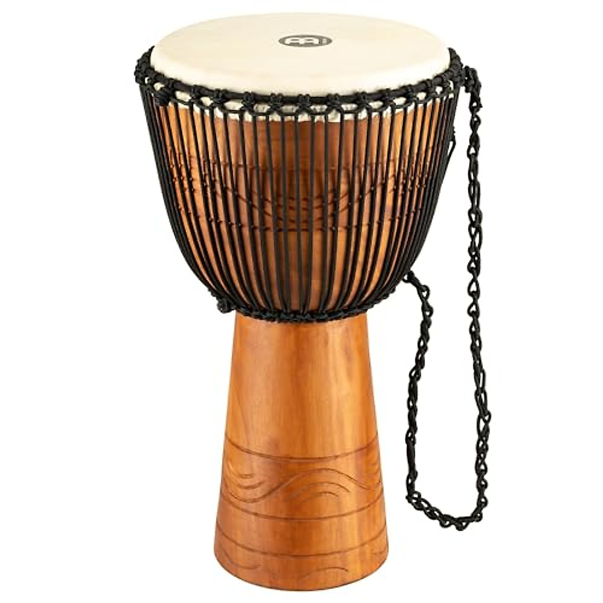 Meinl Percussion ADJ2-XL+BAG African Style Rope Tuned 13-Inch Wood Djembe with Bag, Brown