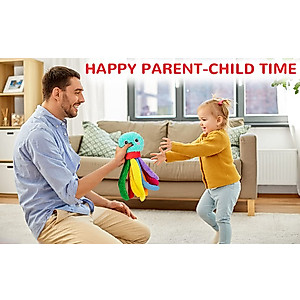 beetoy Infant Toy Baby Plush Toys, Baby Musical Toy with Octopus Shape, Stuffed Animal for Girl boys Infant, Sensory Toys for Babies Soft Toys with Crinkle & Textures, Tummy Time Toys