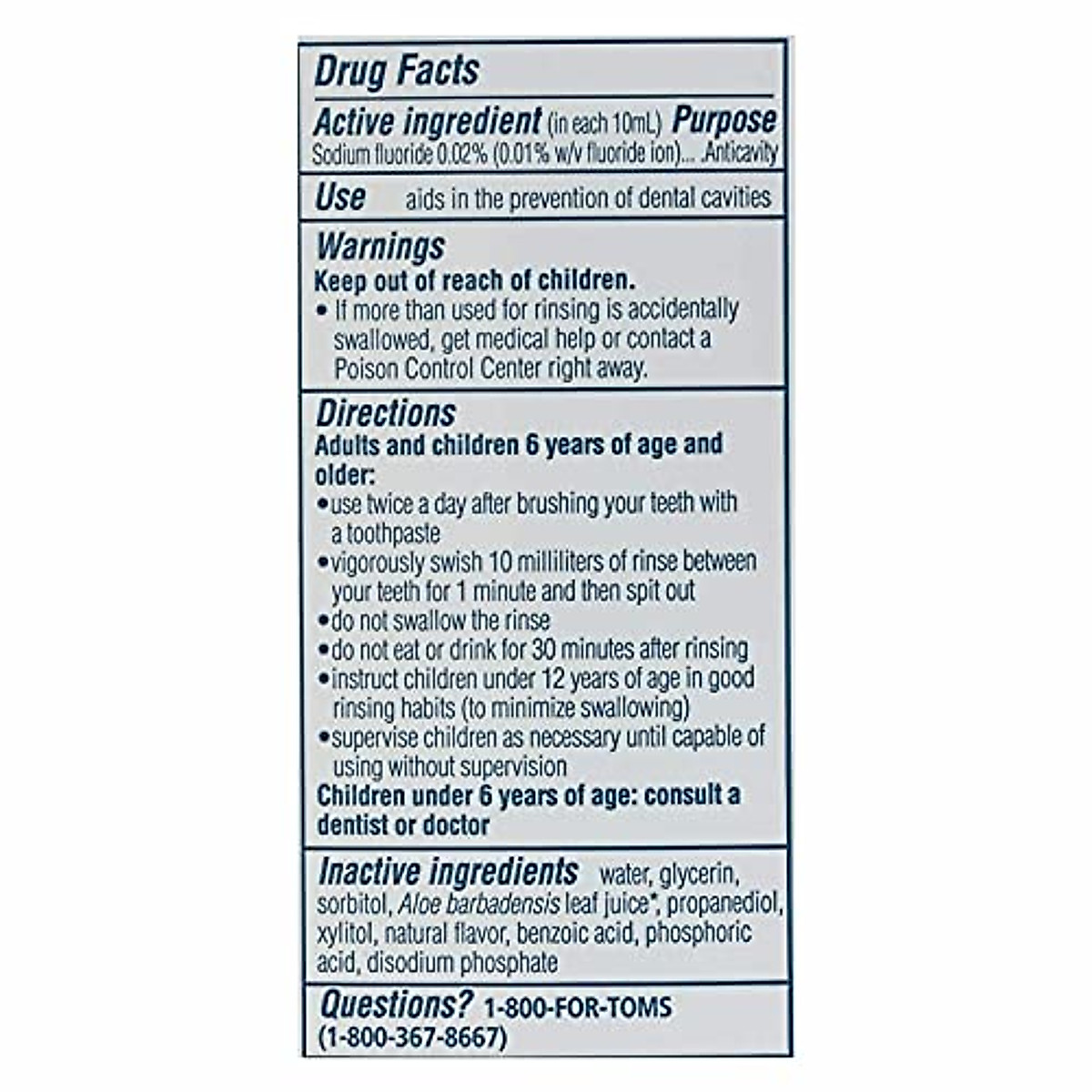 Tom's of Maine, Whole Care Natural Mouthwash - Fresh Mint, 16 Ounce