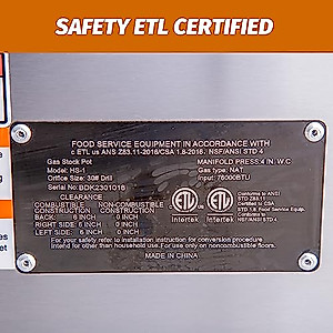 EASYROSE Single Burner Natural Gas Stove 18" Gas Hot Plate Commercial Stove Top Countertop Gas Range Commercial Cooking Equipment 76,000 BTU, ETL Listed