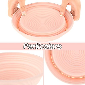 esidianzi 2Pcs Bread Proofing Basket Silicone Round Dough Proofing Bowl Foldable Bread Dough Fermentation Container Reusable Heat Resistance Dough Proofing Box for Home Kitchen 23x9cm