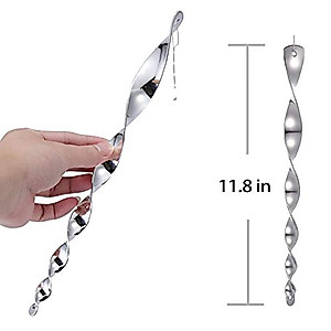10-Pack Extra Sparkly Reflective Pinwheels+12Pcs/12Inch Bird Scare Reflective Rods