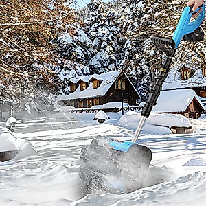 AlphaWorks Snow Thrower Power Shovel 4Ah DC 20V Upgraded Design, Cordless Rechargeable Handheld, Lightweight 10" in. Width 5" in. Depth, 25' ft Throwing Distance, 300 lbs per Min