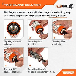 Dorman 924-793 Mechanical Key Relearn Ignition Lock Cylinder Compatible with Select Chrysler / Dodge / Mitsubishi Models (OE FIX)