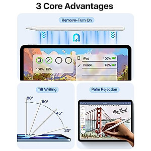 Stylus Pen for iPad with Magnetic Wireless Charging, Apple Smart Pen Colorful, iPad Pencil 2nd Generation Compatible with iPad Pro 11 in 1/2/3/4, iPad Pro 12.9 in 3/4/5/6, iPad Air 4/5, iPad Mini 6