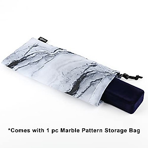 Cosmos Blue Color Velvet Bracelet Chain Gift Box Jewelry Box, with 1 Pc Marble Pattern Storage Bag