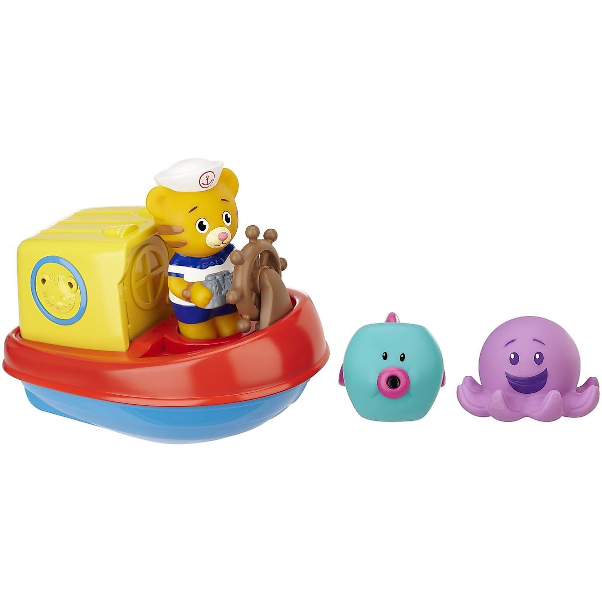 Daniel Tiger's Neighborhood Baby Bath Tub Toy Daniel's Bathtub Voyage Adventure, 6 Piece Set - Perfect for Baby/Toddler Boys and Girls 18 Months and up