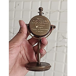 PORTHO Custom Anniversary Gift Desk Clock, Silent Desk clock for home decor, Perfect gift on Graduation day, Wedding anniversary, Valentine's day, Old school time piece