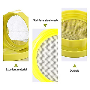 UPKOCH 3pairs Germination Salad Alfalfa, Yellow Practical Grow Jars Stand Maker Screen Legs Sprouting Bean Lids Water Sprout Stainless Screens Tray Steel Seeds Plastic Mung Tool Kit