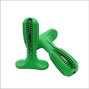 Dog Toothbrush Chew Toy (Patented) for Aggressive Chewers (for Medium and Large Sized Dogs), Dog Teeth Stick, Dog Teeth Cleaning Toy, Toys for Dogs, Green