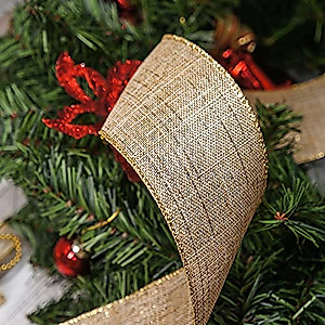 CT CRAFT LLC Orange Satin with Spider Wired Ribbon 2.5 Inch x 10 Yards for Halloween Home Decor Tree Topper Bow Gift Wrapping DIY Crafts Wreath Garland