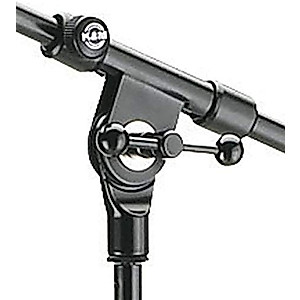 K&M König & Meyer 21021.500.55 Overhead Microphone Stand | Long Boom Arm | T-bar Locking Mechanism | Heavy Duty Folding Tripod Base | Compact For Travel / Storage | German Made | Black