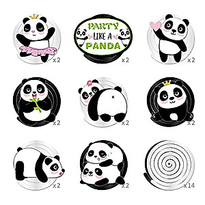 30Ct Panda Hanging Swirl Decorations Panda Ceiling Hanging Swirl Decorations for Girls Boys Kids Home,Classroom Baby Showers Birthday Party Supplies Panda Bear Party Supplies