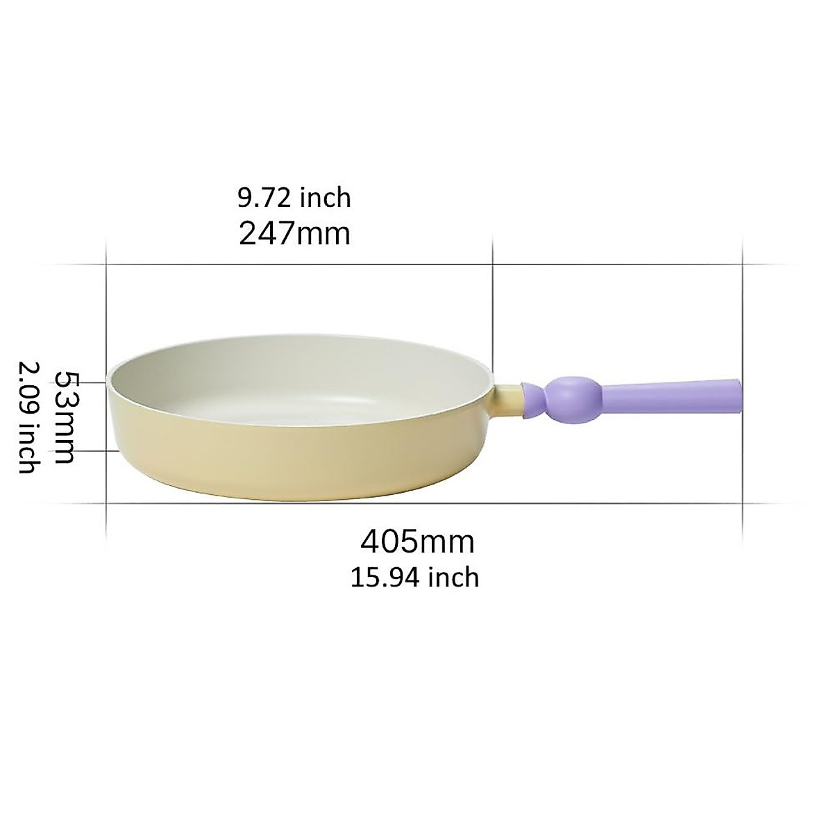 Neoflam Better Finger Macaroon Color Yellow Cast Aluminum Frypan 10 inch Induction (IH)