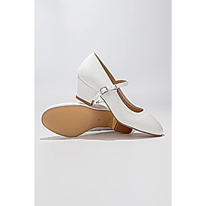 BABEYOND Ballroom Dance Shoes Women - Latin Salsa Closed Toe 1920s Retro Party Wedding Heels Pumps White