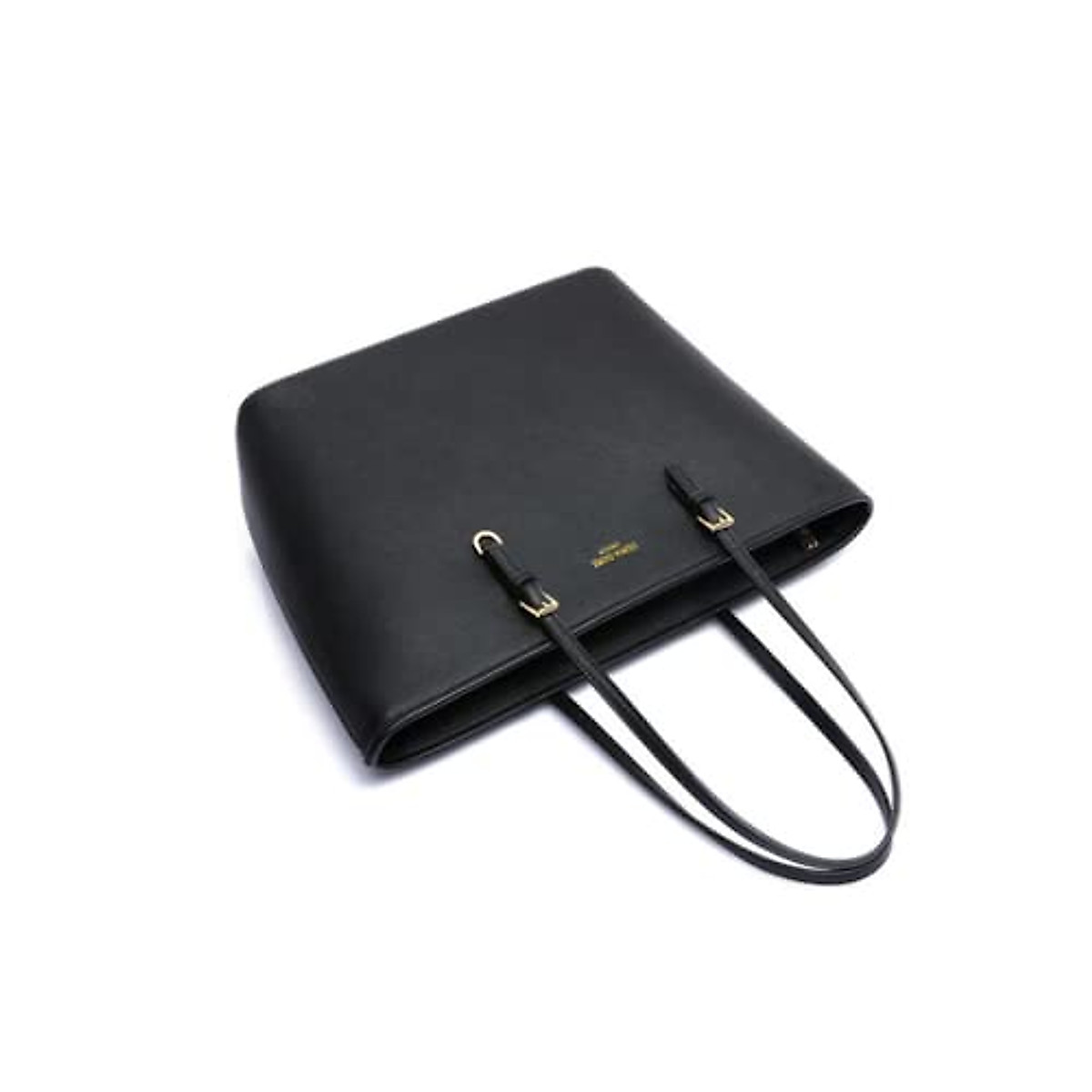 Women's shoulder bag, large capacity vertical zipper open tote bag, women's handbag (Black)