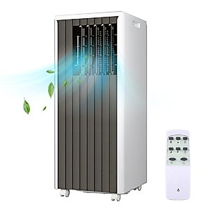 Jojoka 3-in-1 Portable Air Conditioners with Built-in Dehumidifier Function, Fan Mode, Remote Control, Complete Window Mount Exhaust Kit for Room, Dorm, Office Quiet AC Unit, 8,000 BTU