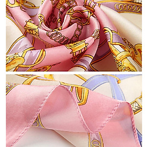 MEISEE 100% Mulberry Silk Scarfs Small Square Scarf 21" x 21" Neck Scarf Breathable Lightweight for Women Gift Packed (G-30 Grace Pink)