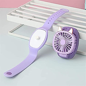 Personal Fan, Mini Handheld Portable Fan, Ultra-Quiet Third Gear Speed Electric Mini Watch Fan, USB Rechargeable Folding Electric Fan Small Fan Pocket Fan for Home, Office, Outdoor Travel (Purple)