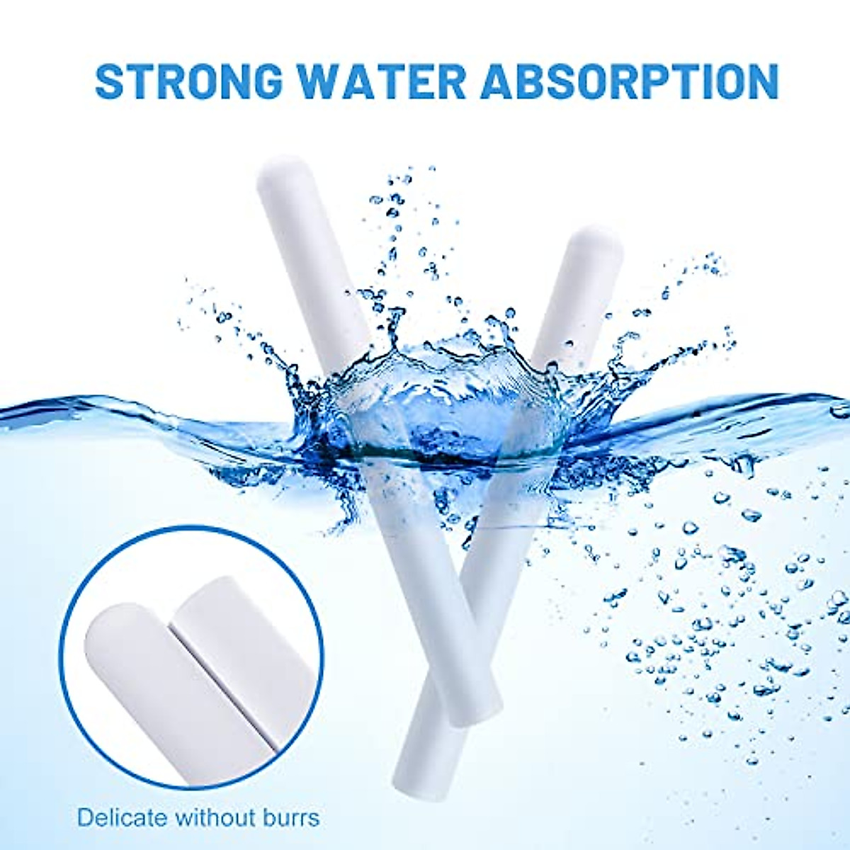 4 Pcs Drying Stick for Toys Drying Rod Stick Diatomite Stick Moisture Absorbing Stick Clean Water Absorption Rod Diatomaceous Earth Desiccant for Home Laundry, White (Basic Style, 5.7 x 0.5 Inch)