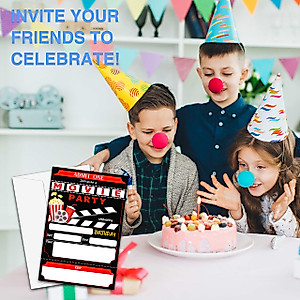 YQV Movie Night Birthday Invitations, 20-Count Birthday Party Invitations With Envelopes, Movie Ticket Style Birthday Party Decorations And Supplies-HBYQK-A15