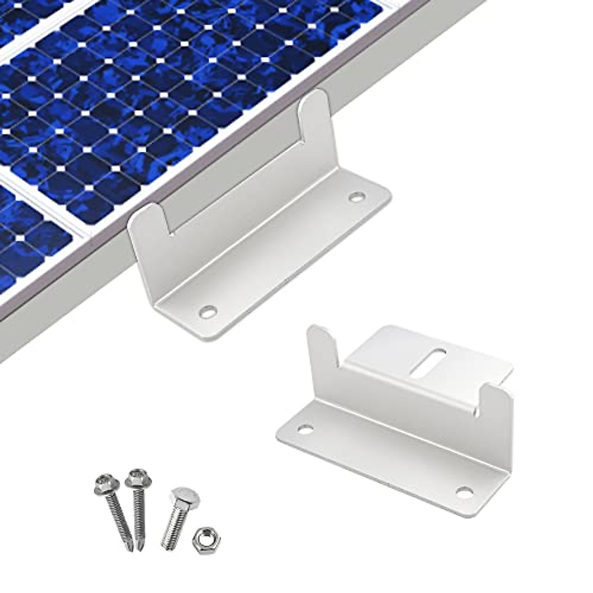 WMYCONGCONG 8 Pack Solar Panel Mounting Bracket with Nuts and Bolts Aluminum Z Brackets Roof Solar Panels Bracket for RV Roof Boat Wall Off Grid Installation