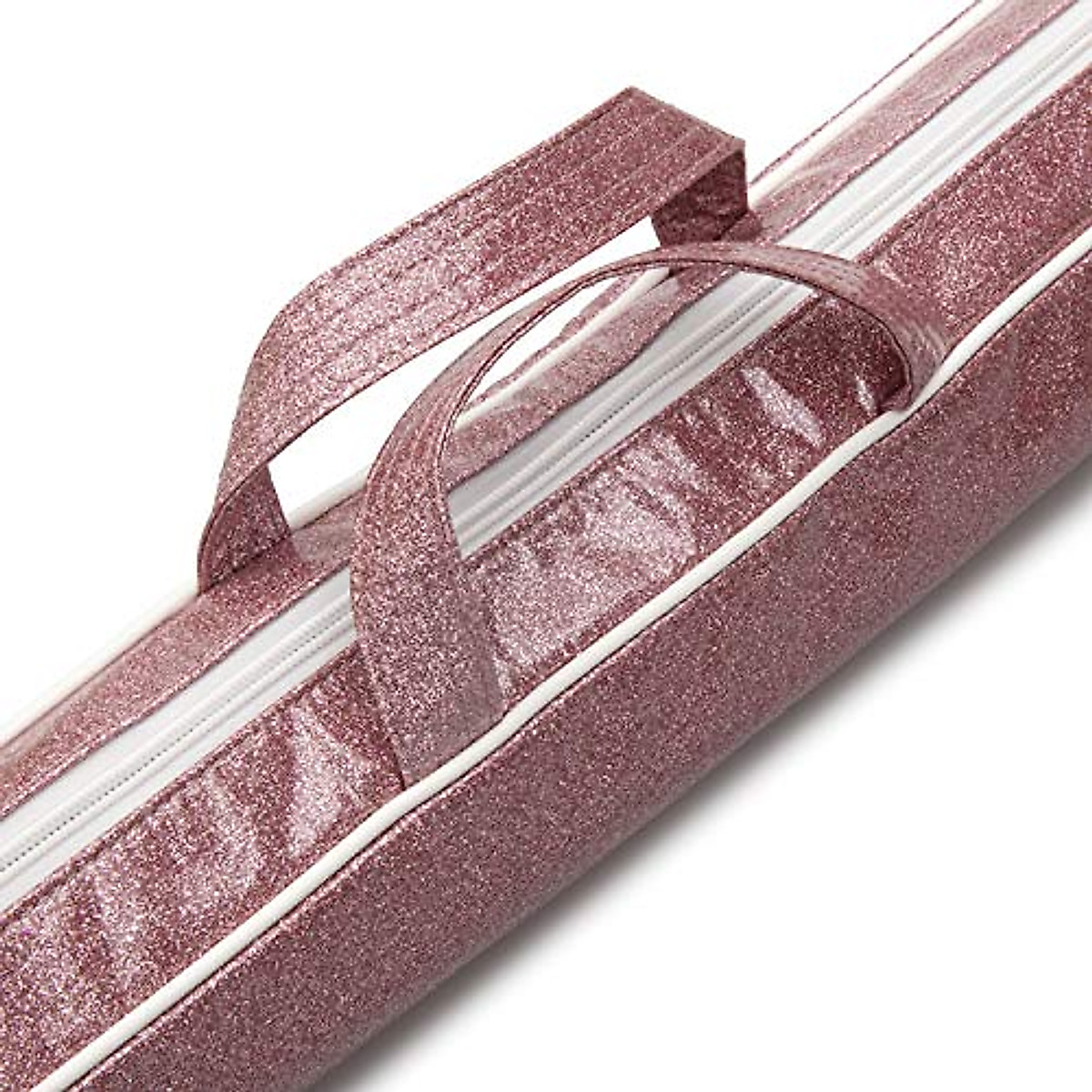 Magerdy Fields - Twirling Baton Case - with Adjustable Shoulder Strap - 30 Inch Pink Sparkle Baton Bag - majorette baton bag - girl batons for twirling