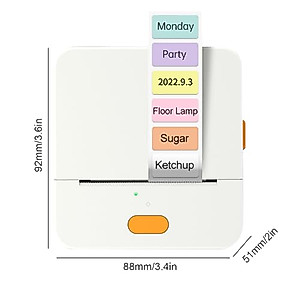 Yosoo Receipt Printer, Receipt Printers 57mm with 50 * 30mm/200 Label Stickers Thermal Receipt Printer for Easy and Clear Printing (White)