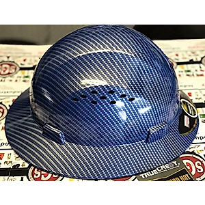 HDPE Hydro Dipped Blue/Silver Full Brim Hard Hat with Fas-trac Suspension
