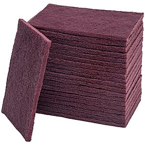 Scuff Pad, Maroon Scrub Pad 6" X 9", 7447 General Purpose Hand Pad, Scuff Pads for Paint Prep, Scuffing, Scouring, Sanding, Adhesion Scratch - Abrasive Finishing Pad (20PCS)