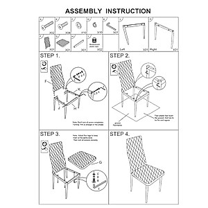 VOPES Light Gray Modern Minimalist Dining Chair Leather Sprayed Metal Pipe Conference Chair Set of 4