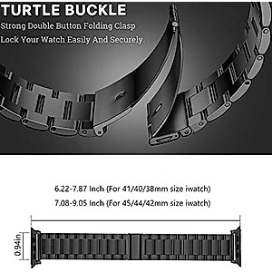 EPULY Compatible with Apple Watch Band 49mm 45mm 44mm 42mm 41mm 40mm 38mm, Business Stainless Steel Metal Watchband for iWatch Strap Ultra SE Series 8 7 6 5 4 3 2 1 Men & Women (Black, 49mm 45mm 44mm 42mm)