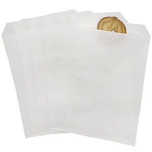 Jexila 100 Pack Paper Treat Bags 5X7 Inch Flat Kraft Paper Cookie Candy Buffet Bag for Bakery Merchandise Wedding Party Favor Craft DIY Bags
