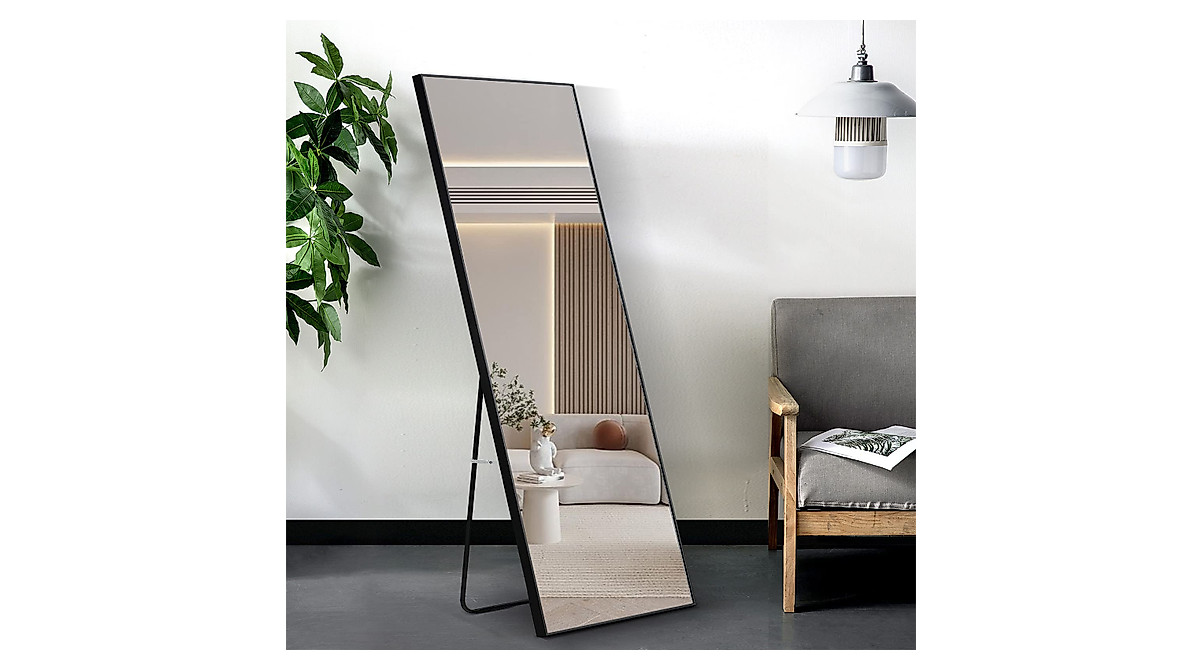 WIIS' IDEA 60x17 Full Length Mirror | Durable Solid Wood Frame