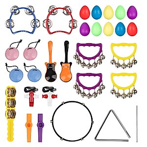 MUSCELL Kids Musical Instruments Set,Plastic Music Preschool Instruments for Kids,Early Percussion Learning Toys for Toddlers 3+