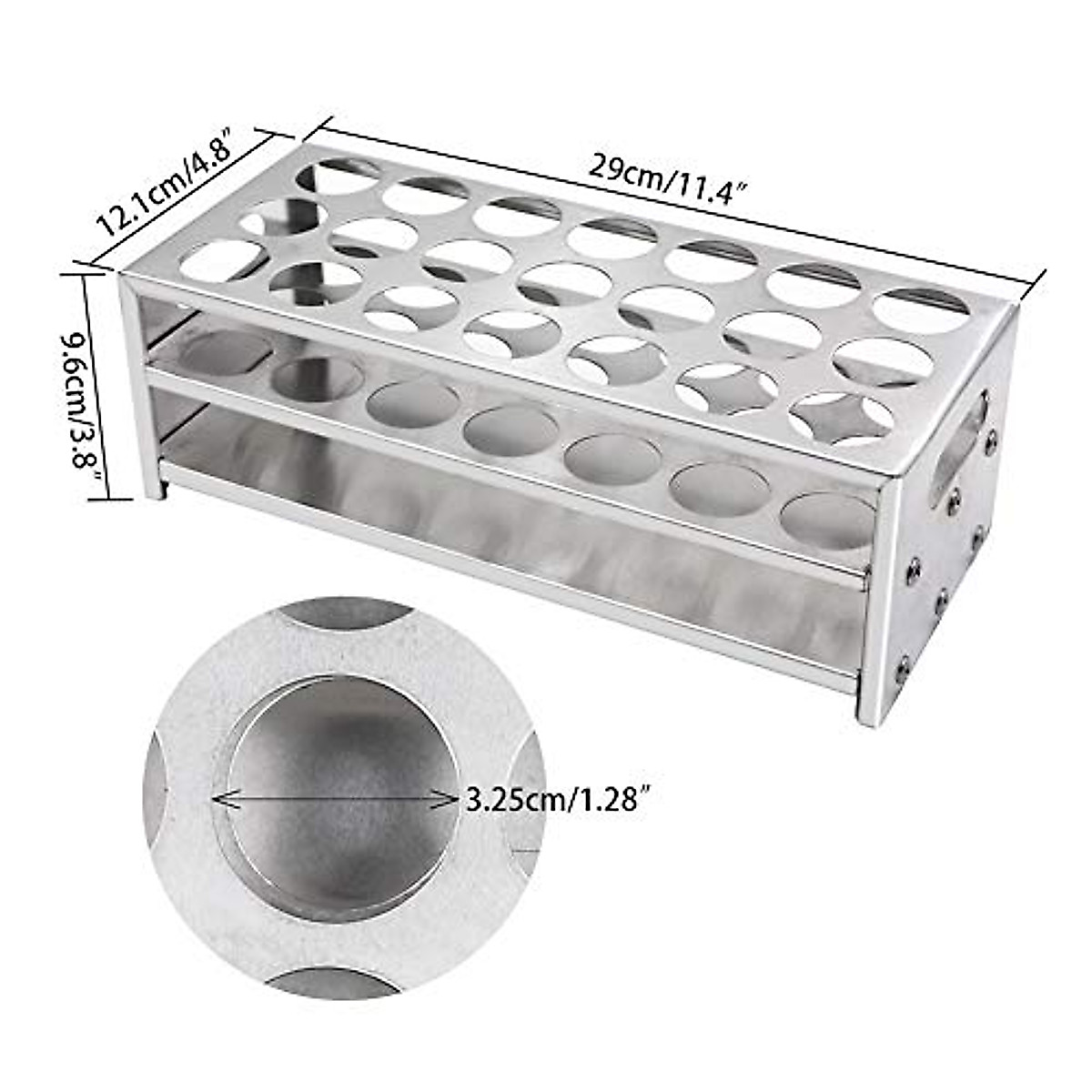 Test Tube Stand Rack, Centrifuge Tube Rack, 21 Holes, Suitable for Tubes of Dia.≤ 32.5mm Test Tube Laboratory