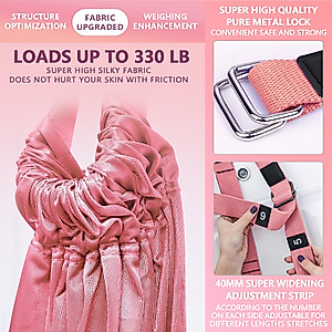 Yoga Stretching Strap, Leg stretcher Backbend Assist Trainer Enhance Body Flexibility Stretch Strap with Aerial Yoga Swing Great for Ballet Yoga Cheerleading Normal Exercise Stretching (Pink)