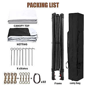 MASTERCANOPY Patio Gazebo Outdoor Pop Up Gazebo with Mesh Walls (13x13 White)