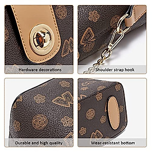 LAORENTOU Vegan Leather Crossbody Bag for Women Monogram Crossbody Shoulder Bag Purse Leather Checkered Purse Ladies Crossbody Cell Phone Bags