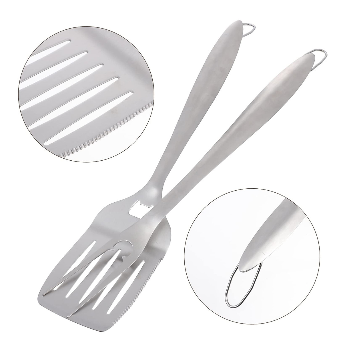 2pcs Frying Spatula Barbecue Fork Plastic Meat Large